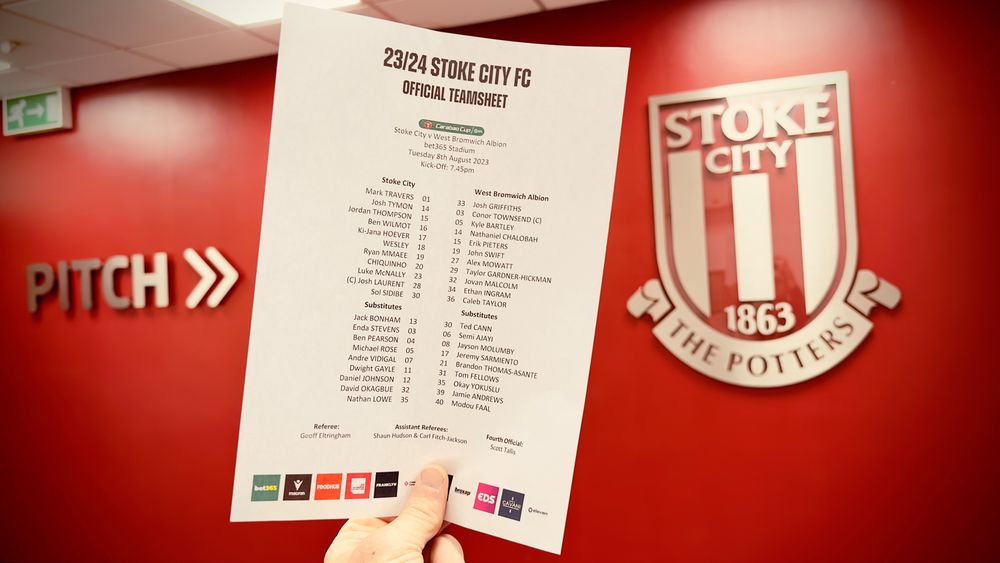 Stoke City FC - Download today's official teamsheet